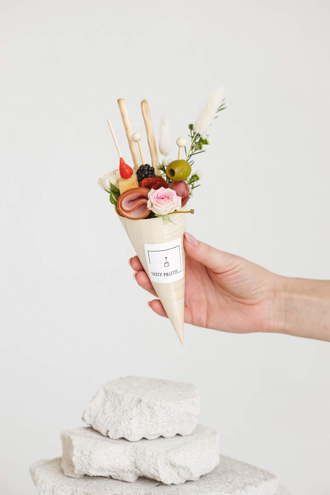 Kūgio formos užkandžių rinkinys